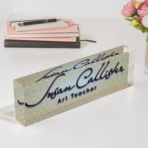 Desk Name Plate for Art Teacher, Custom Office Name Sign for Desk ...