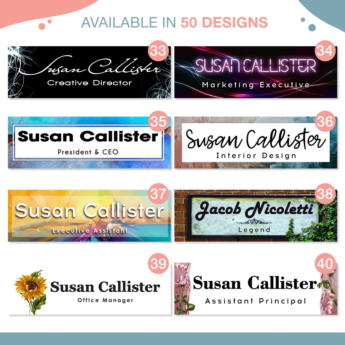 Custom Desk Name Plate With Butterfly, Desk Plaque for Lepidopterist ...