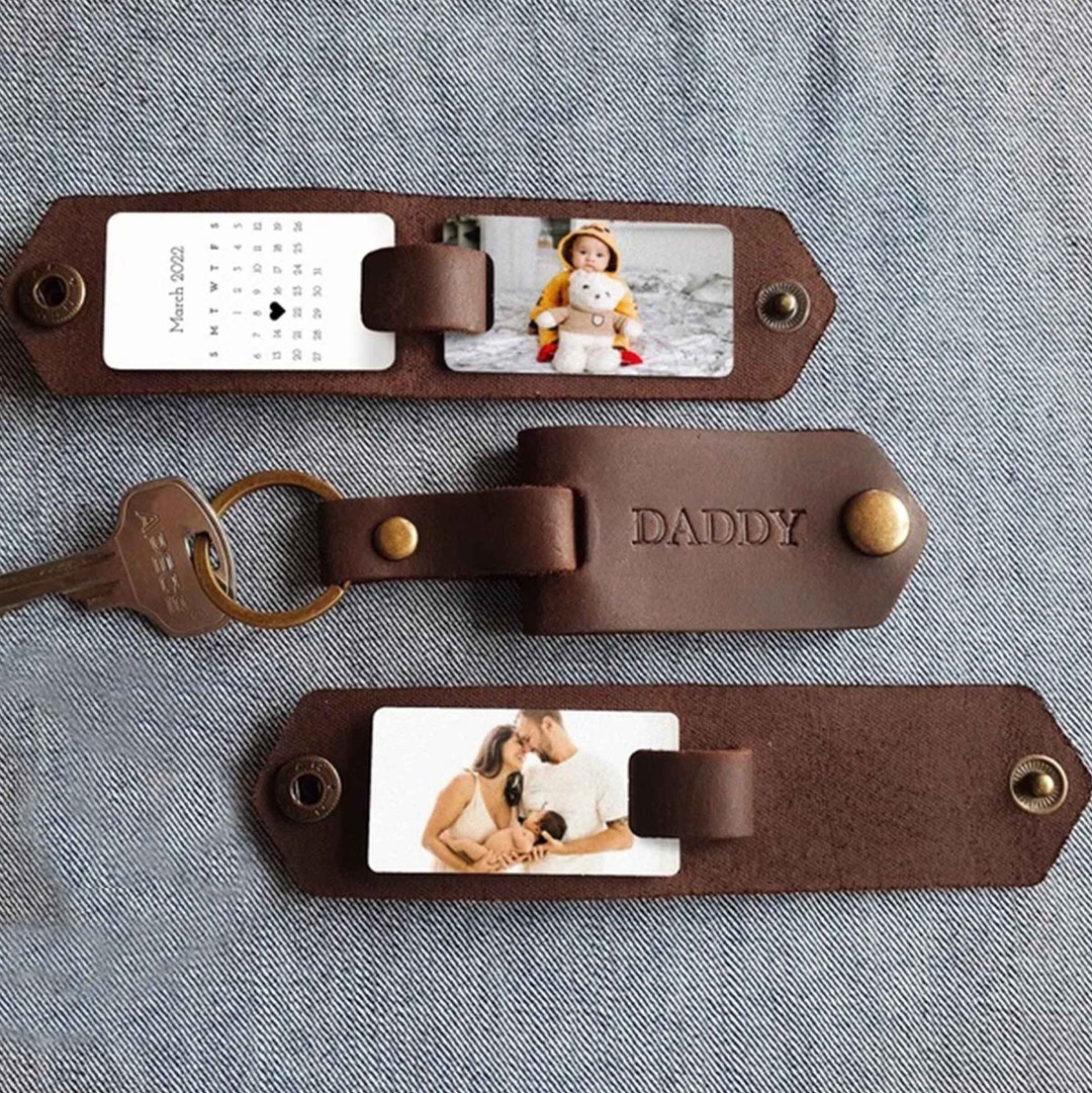 First Fathers Day Gift From Son, Personalized Leather Keychain, Dad ...