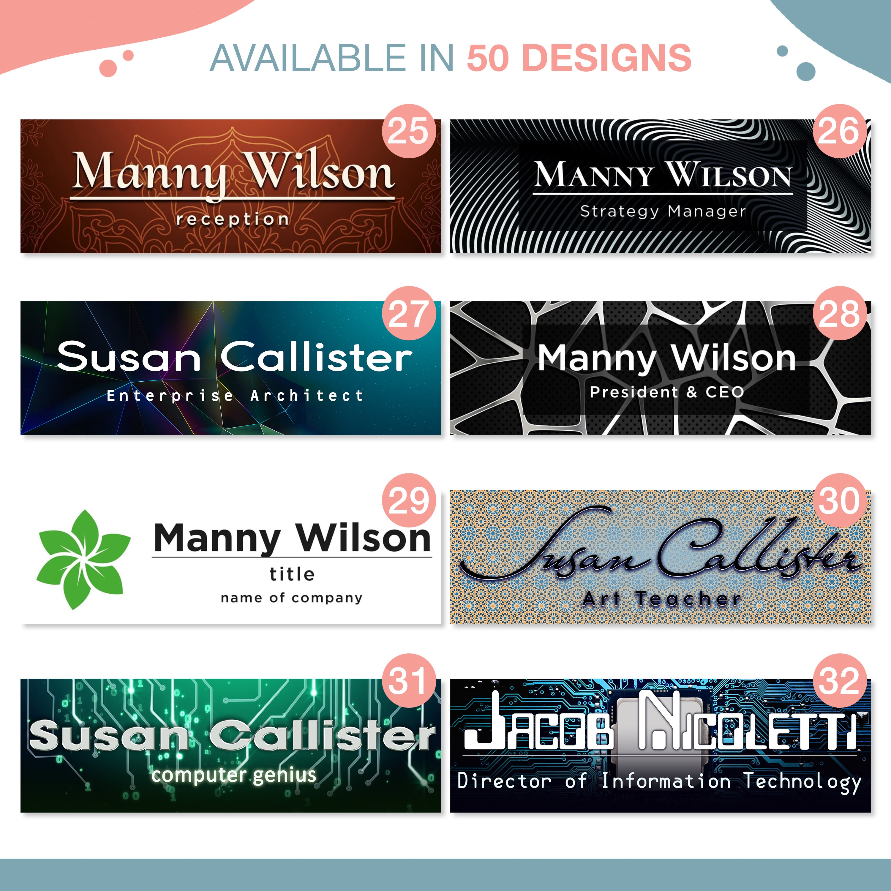 Floral Acrylic Name Block for Desk, Womens Personalized Desk Name Plate ...