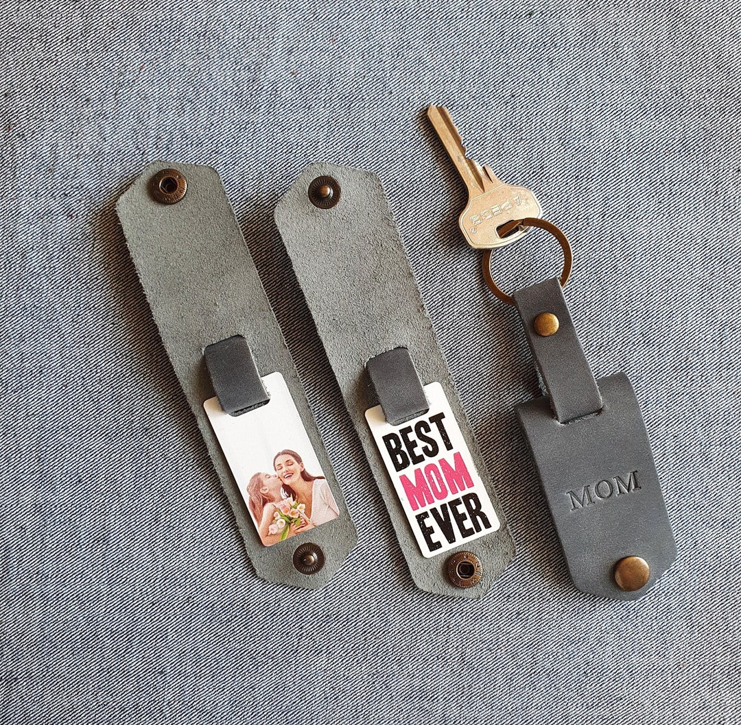 Mom Keychain, Photo Keychain, First Time Mom, Personalized Leather ...