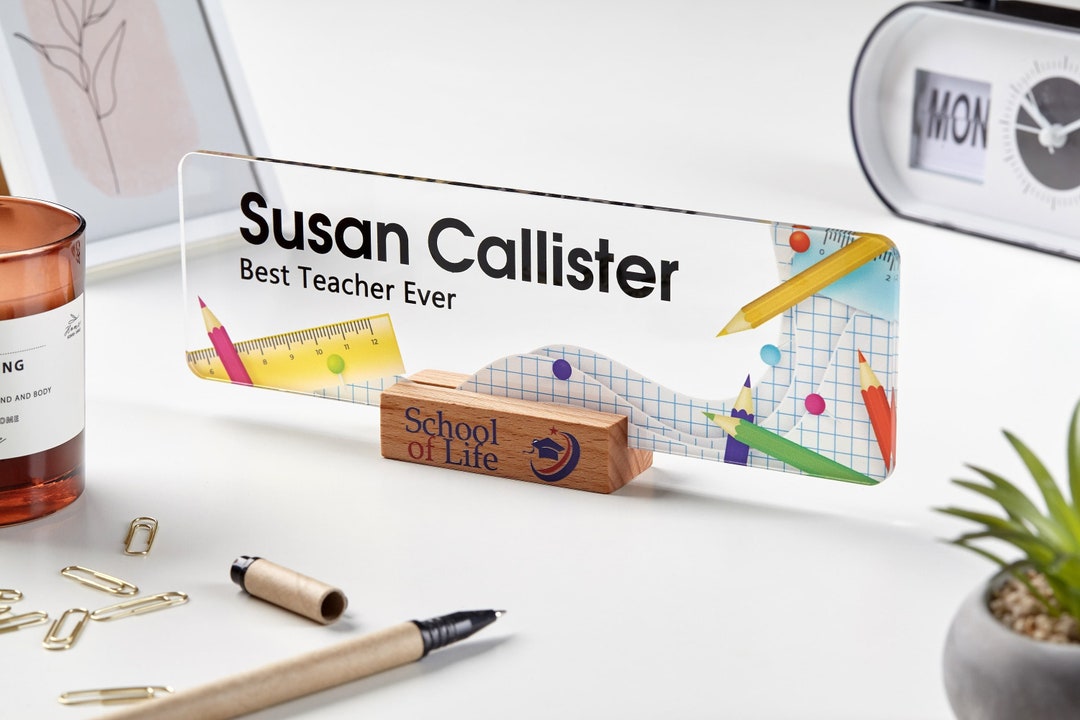 Name Plate for Teacher, Teacher Name Sign, Math Teacher Personalized ...