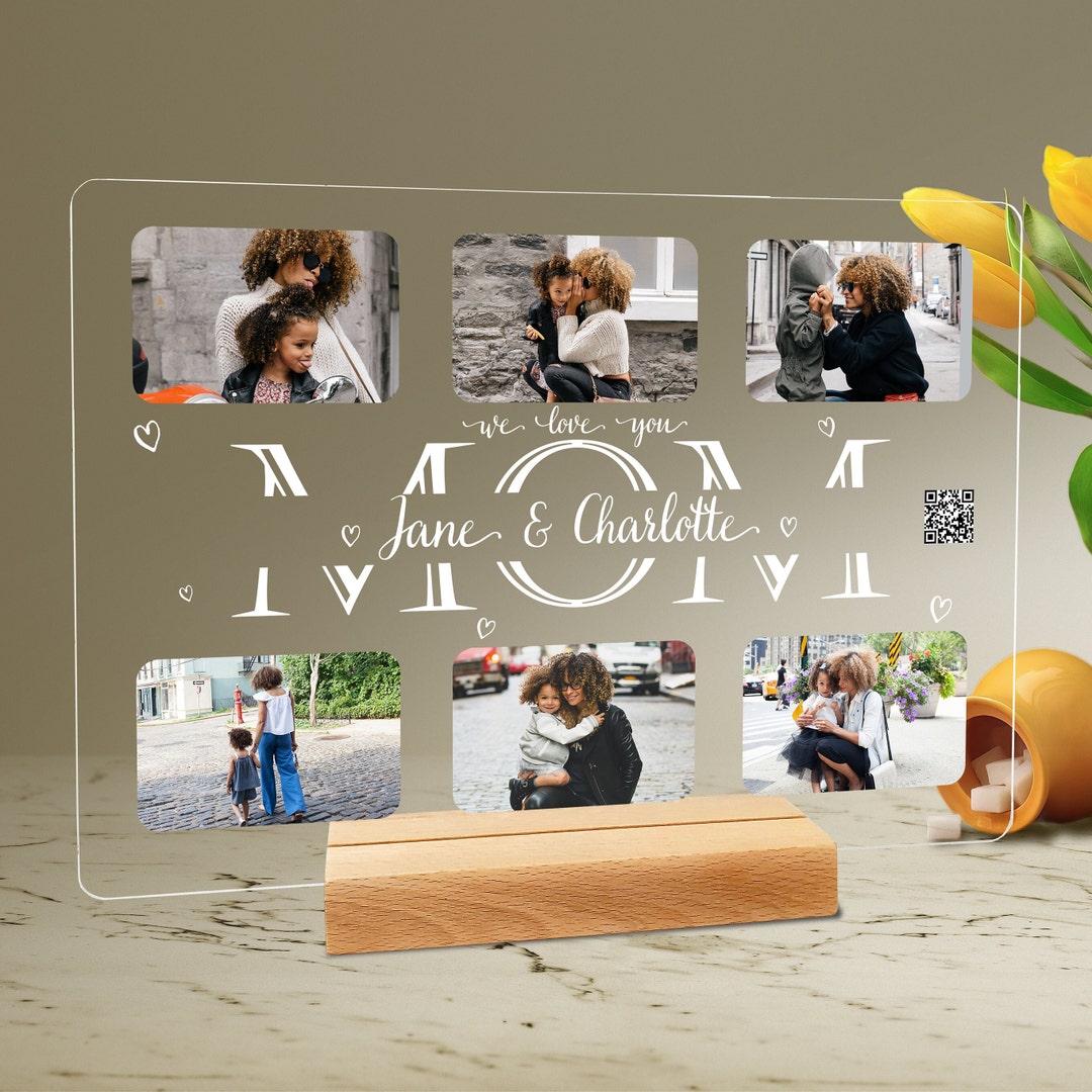 Personalized Photo Acrylic Plaque Mom and Child, Mom Photo Collage ...