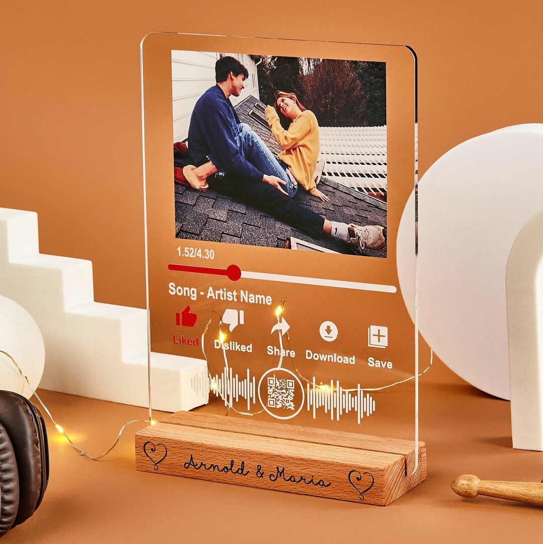 Custom Song Plaque With Photo and QR Code, Our Song Gift, Birthday Gift ...
