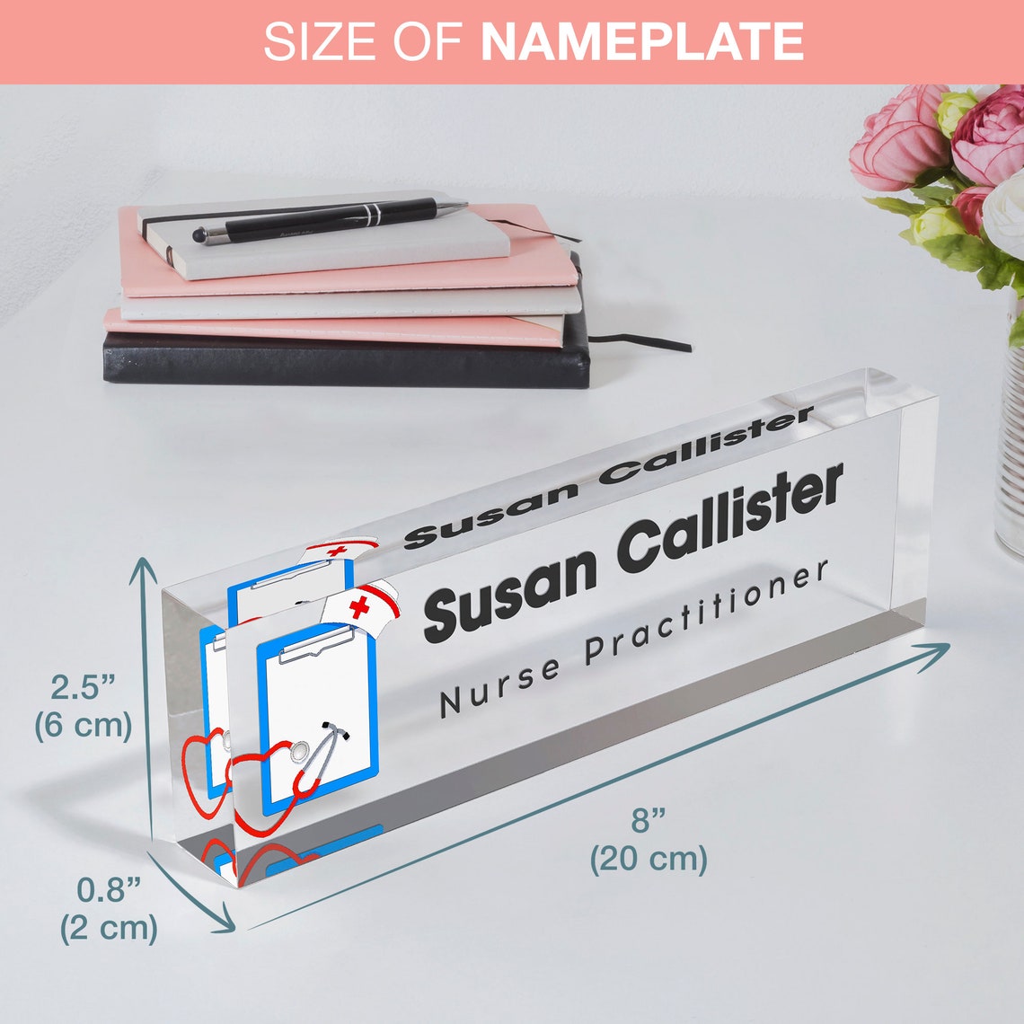 Custom Desk Name Plate With Butterfly, Desk Plaque for Lepidopterist ...