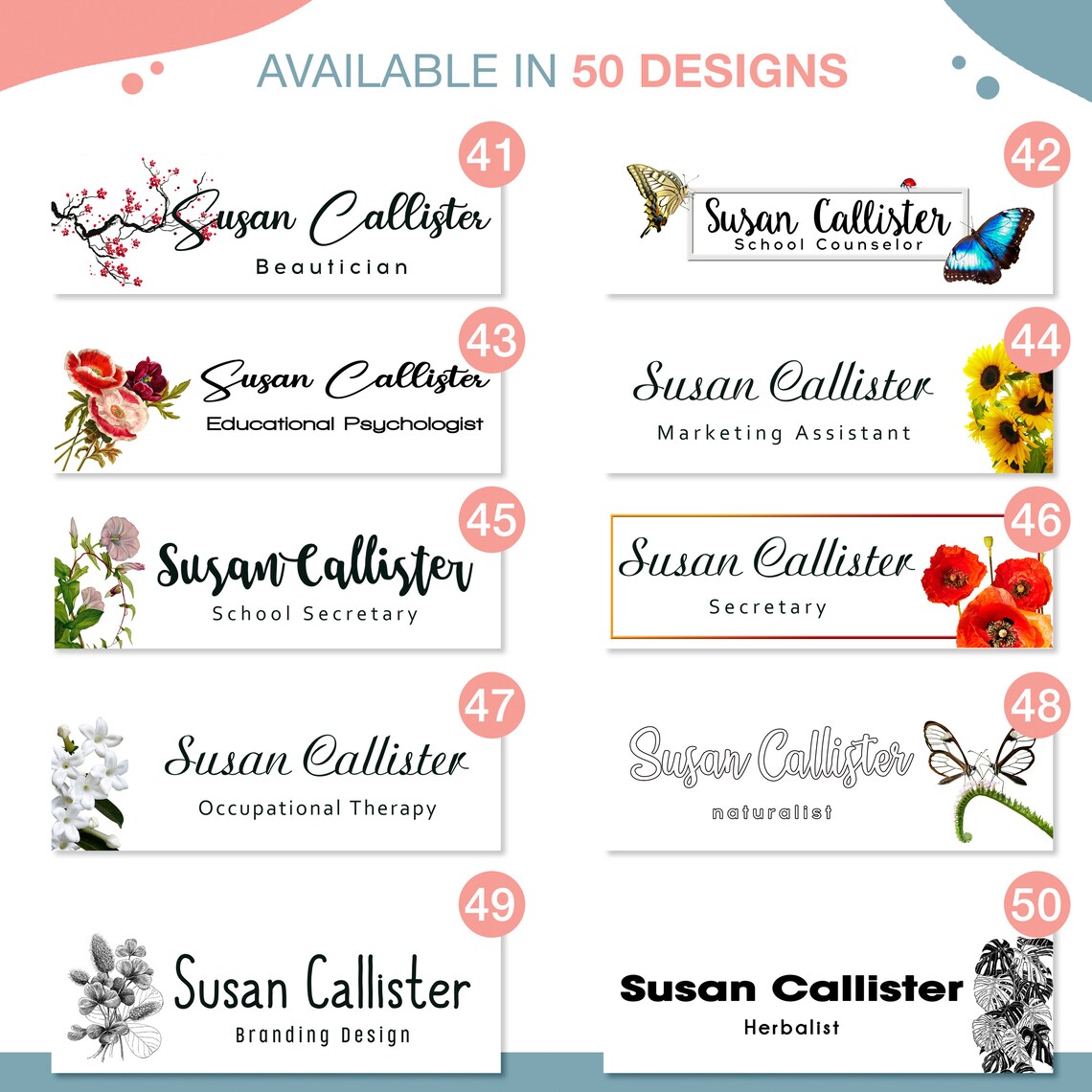 Custom Desk Name Plate With Butterfly, Desk Plaque for Lepidopterist ...