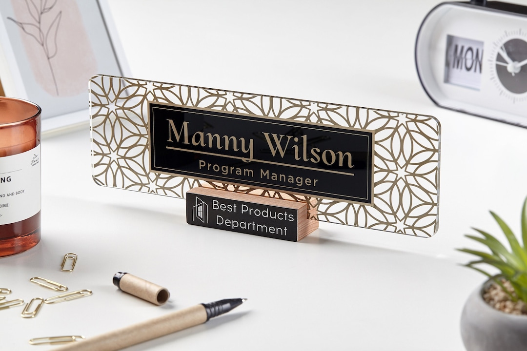 Custom Name Plate for Desk, Personalized Desk Name Sign, Office Desk ...