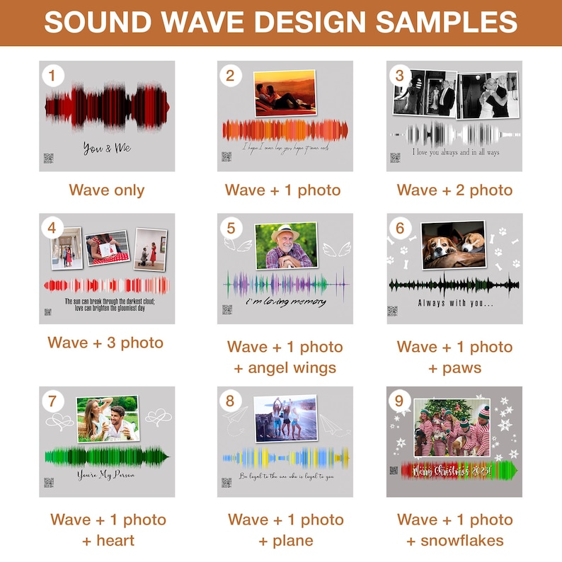 Soundwave Art QR Code and Photo, Soundwave Art Print, Family Gift ...