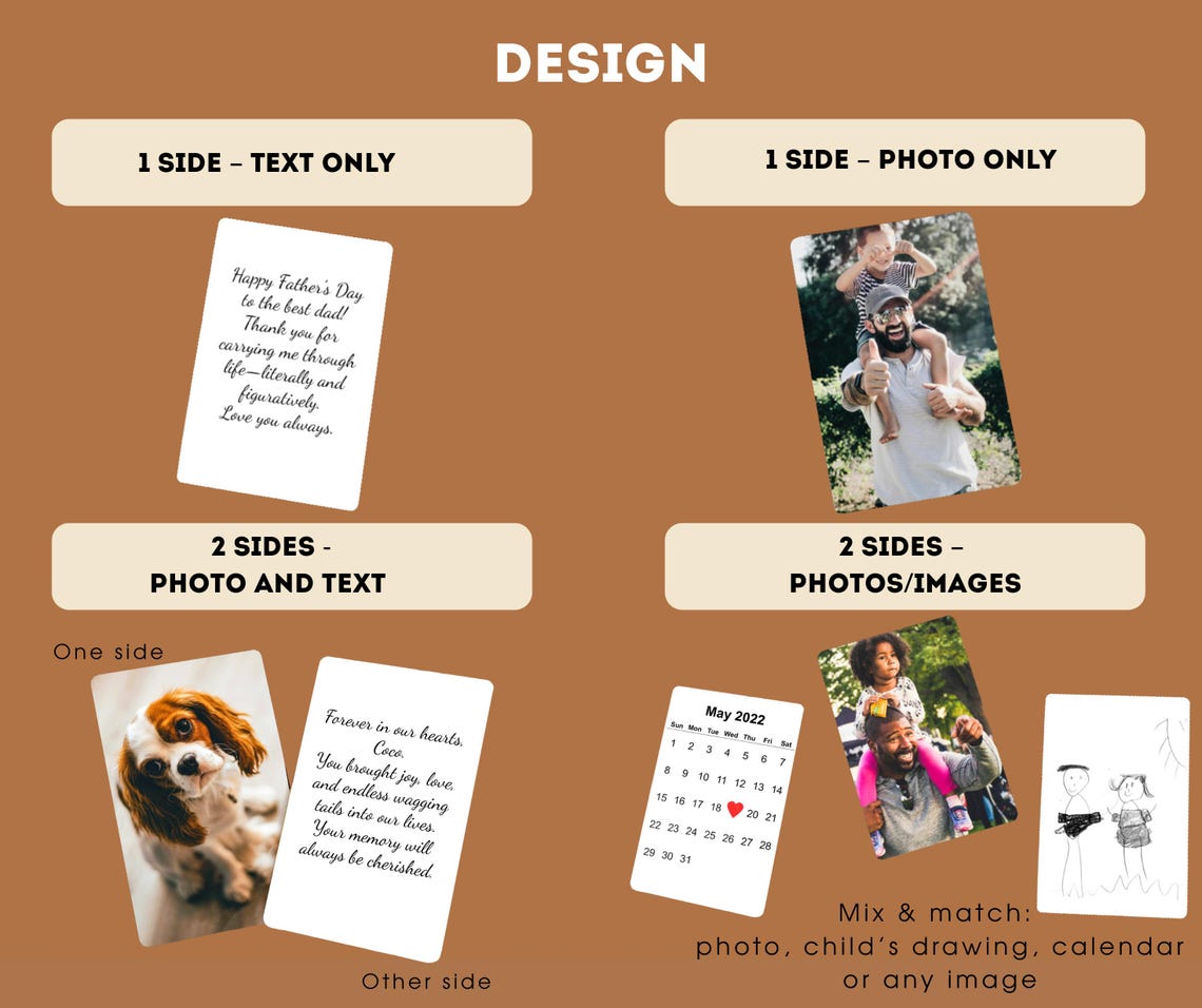 Photo Wallet Card, Custom Double-sided Wallet Insert, Sentimental First ...