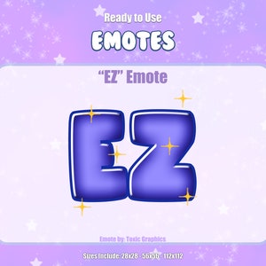 EZ Twitch Emote / EZ Emote / Streamer Twitch Emote / EZ Streamer Emote / Aesthetic - Etsy