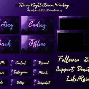 Galaxy Twitch Overlay / Animated Twitch Overlay / Galaxy Streamer ...