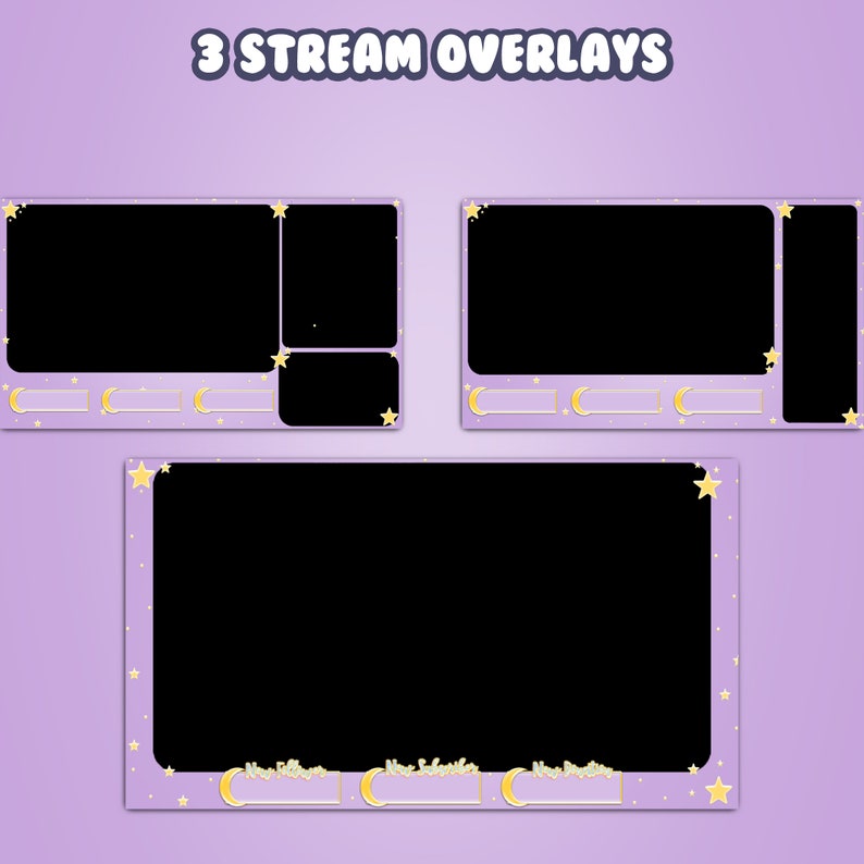 Pastel Moon Streamer Package / Pastel Twitch Overlay / Stars Overlay ...
