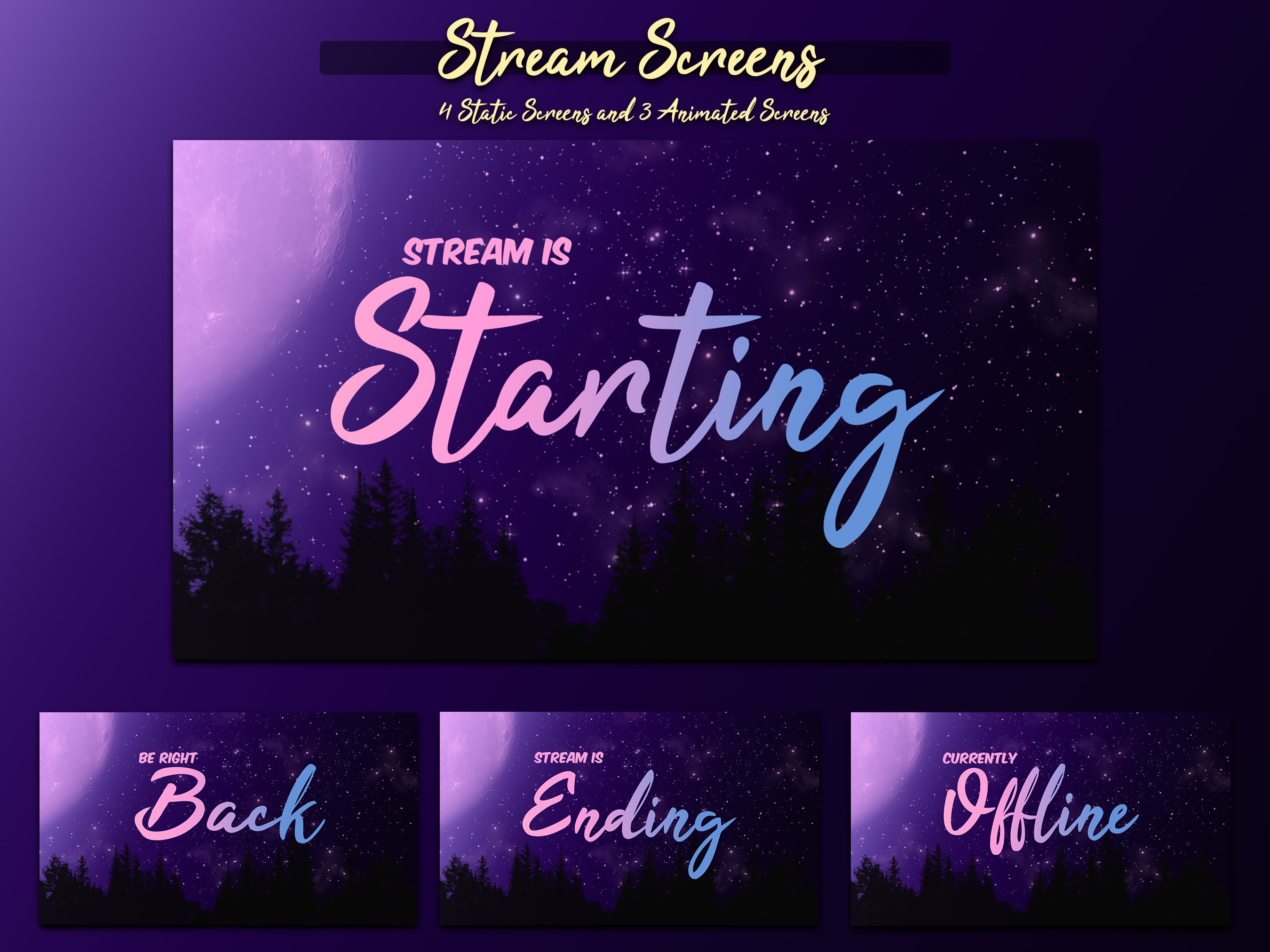 Galaxy Twitch Overlay / Animated Twitch Overlay / Galaxy Streamer ...