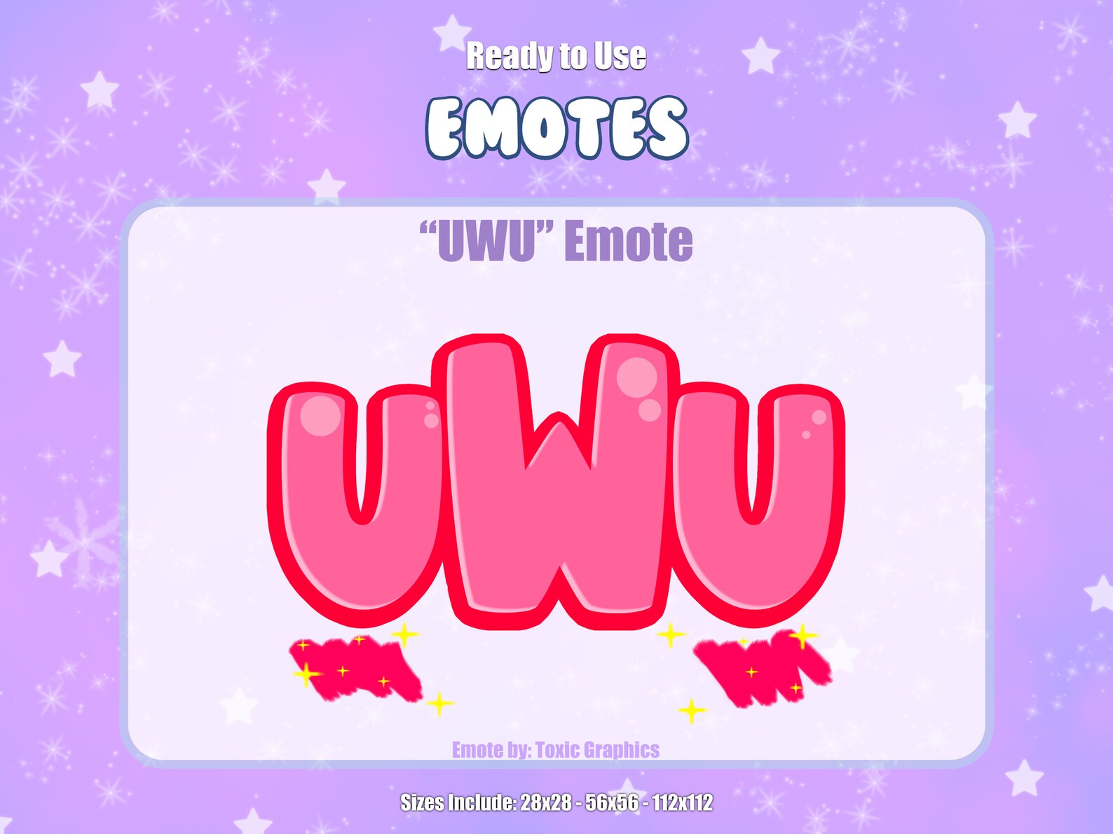 UWU Emote / UWU Twitch Emote / Streamer Emote / Pink Emote / - Etsy Finland