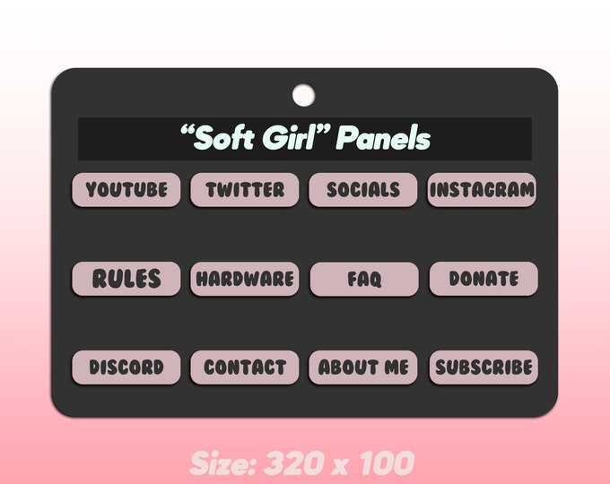 Soft Girl Panels / Kawaii Streamer Panels / Cute Twitch Panels ...