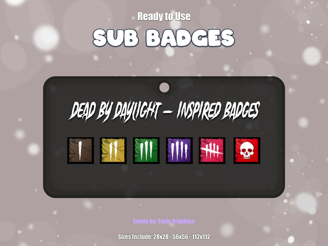 DBD Dead by Dalight Inspired Sub Badges / Twitch Sub Badges / Streamer ...