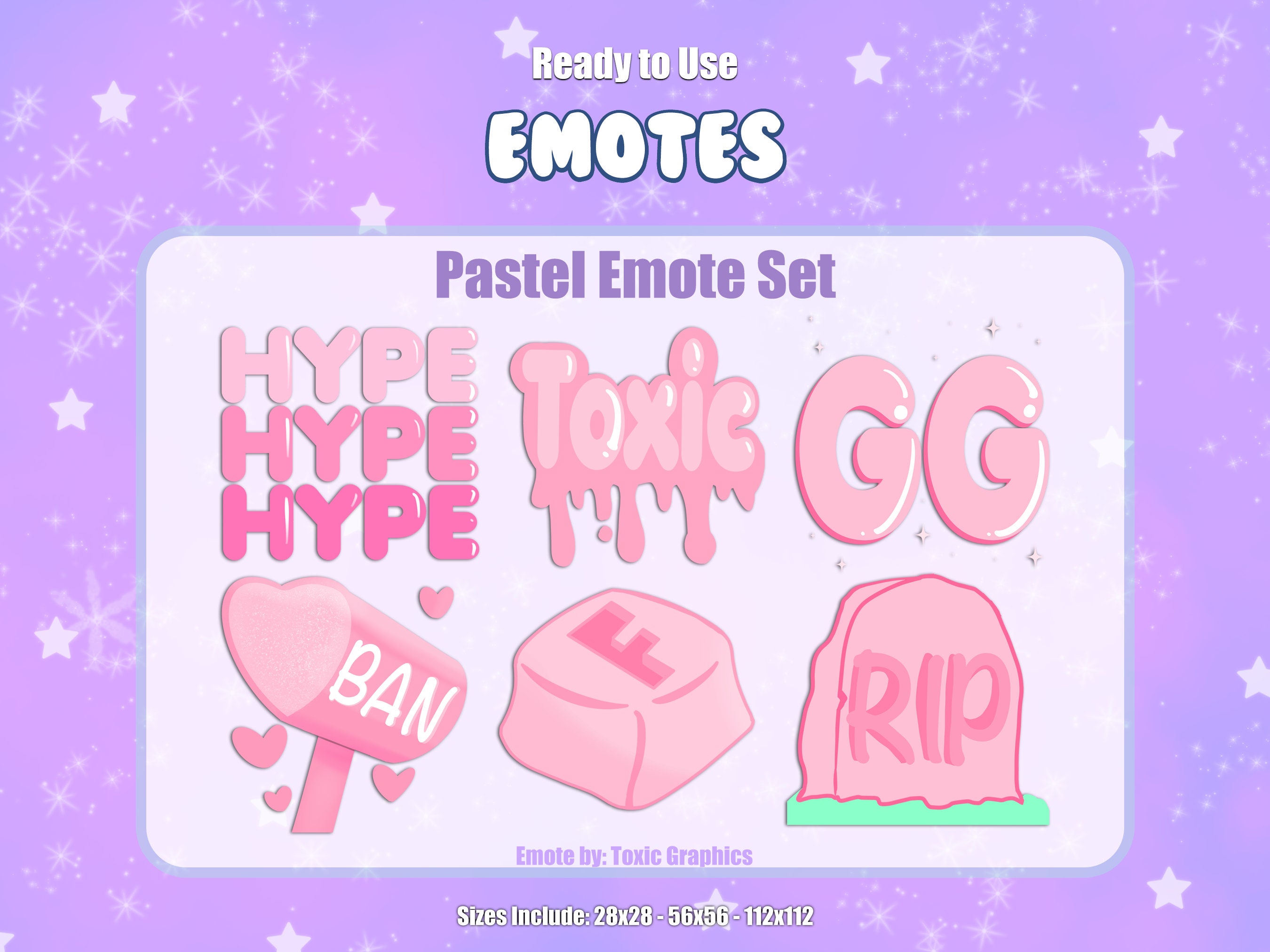 Pastel Emote Set / Twitch Pastel Emotes / Streamer Emote Set / Kawaii ...