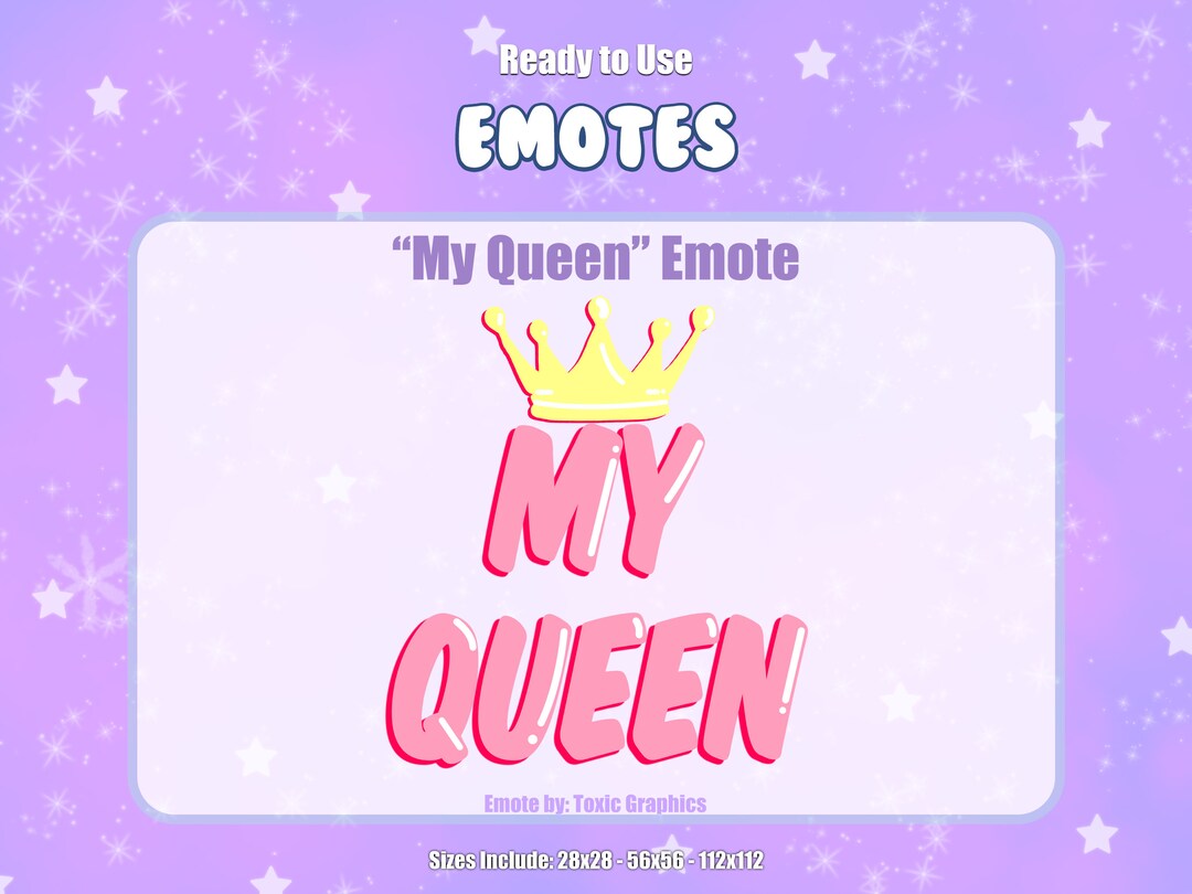 My Queen Emote / Kawaii Twitch Emote / Pink Emote / Streamer Emote ...