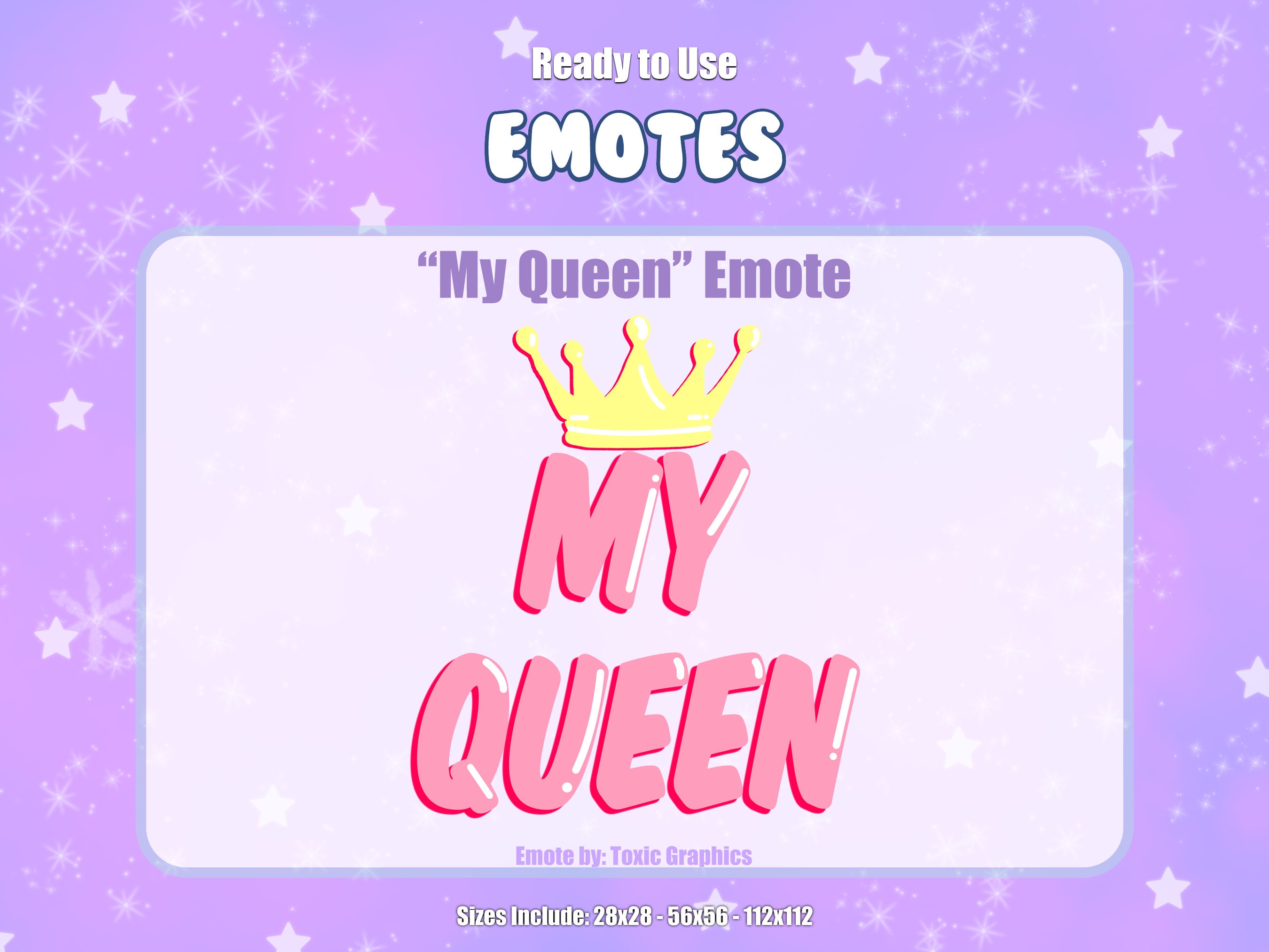 My Queen Emote / Kawaii Twitch Emote / Pink Emote / Streamer Emote ...