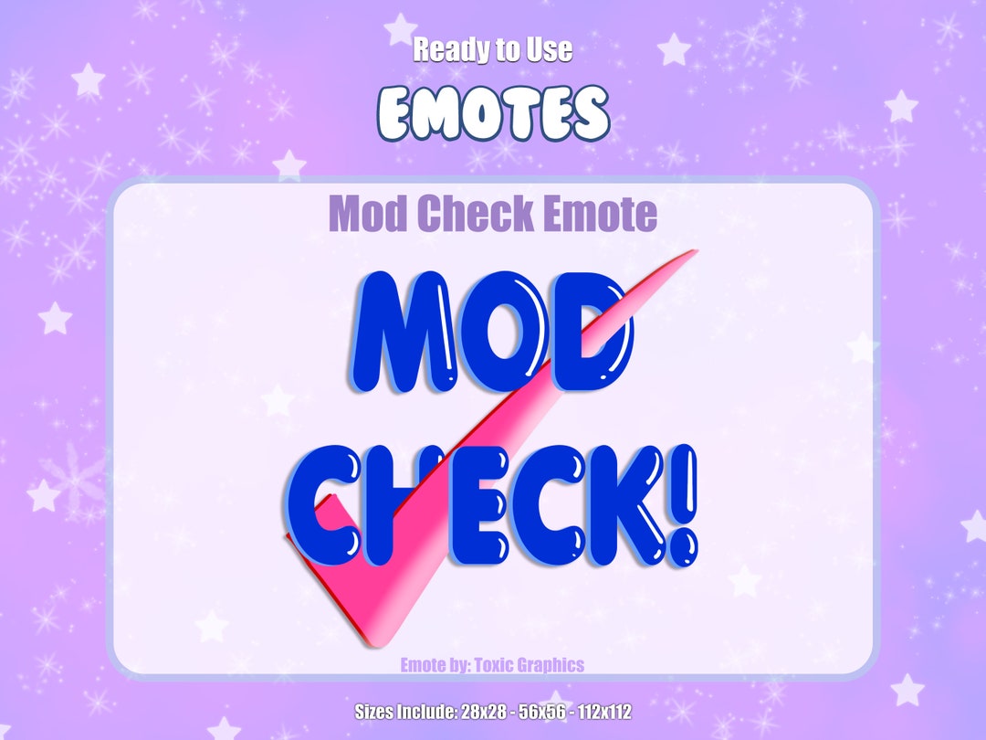 Mod Check Emote / Mod Emote / Twitch Mod Emote / Twitch Emote ...