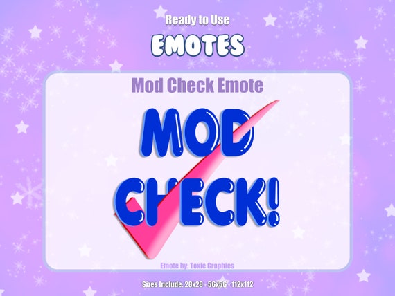 Mod Check Emote / Mod Emote / Twitch Mod Emote / Twitch Emote - Etsy Canada