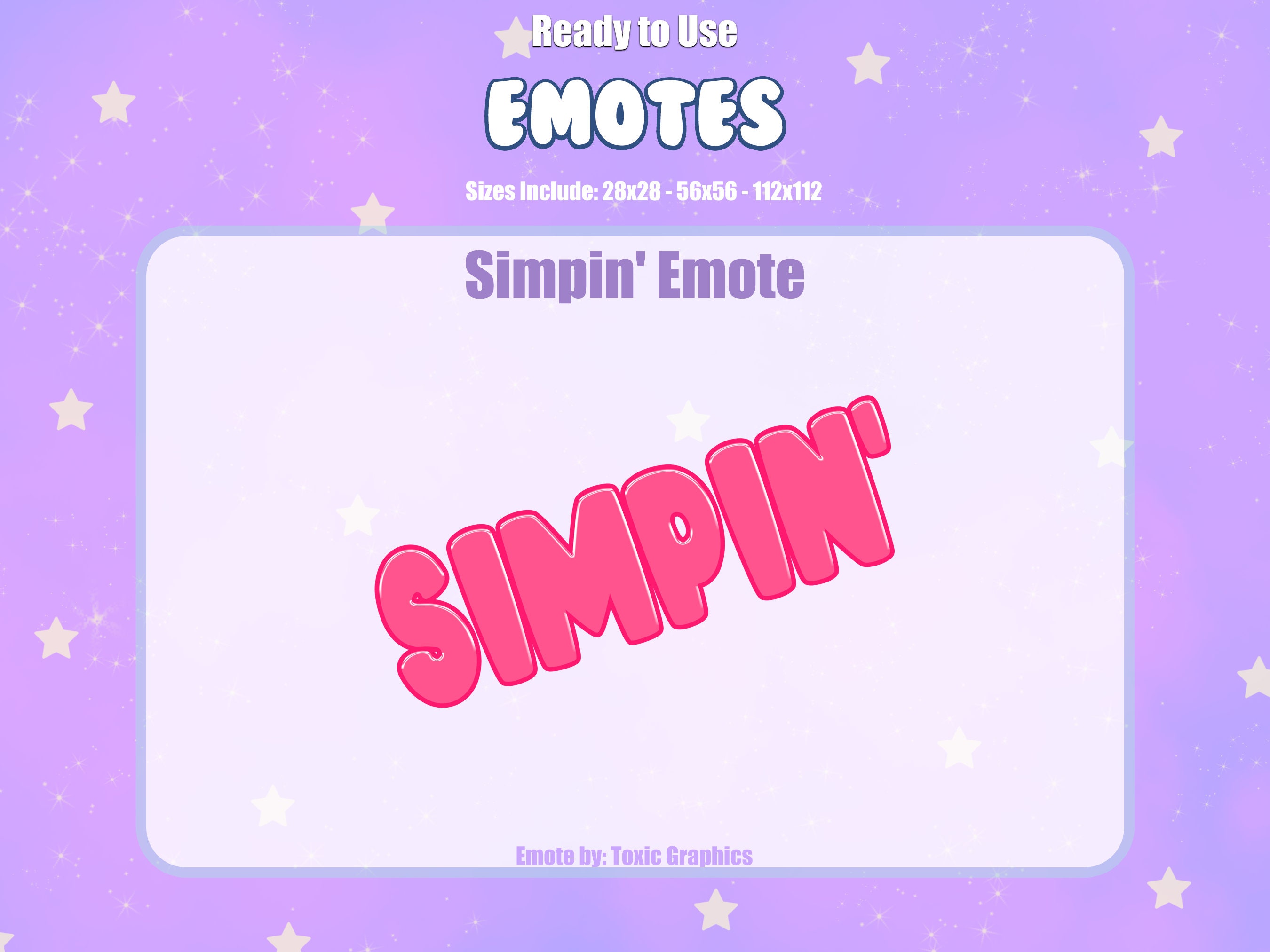 Simpin' Twitch Emote / Twitch Channel Emote / Cute Twitch Emote ...