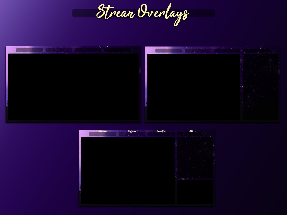 Galaxy Twitch Overlay / Animated Twitch Overlay / Galaxy Streamer ...