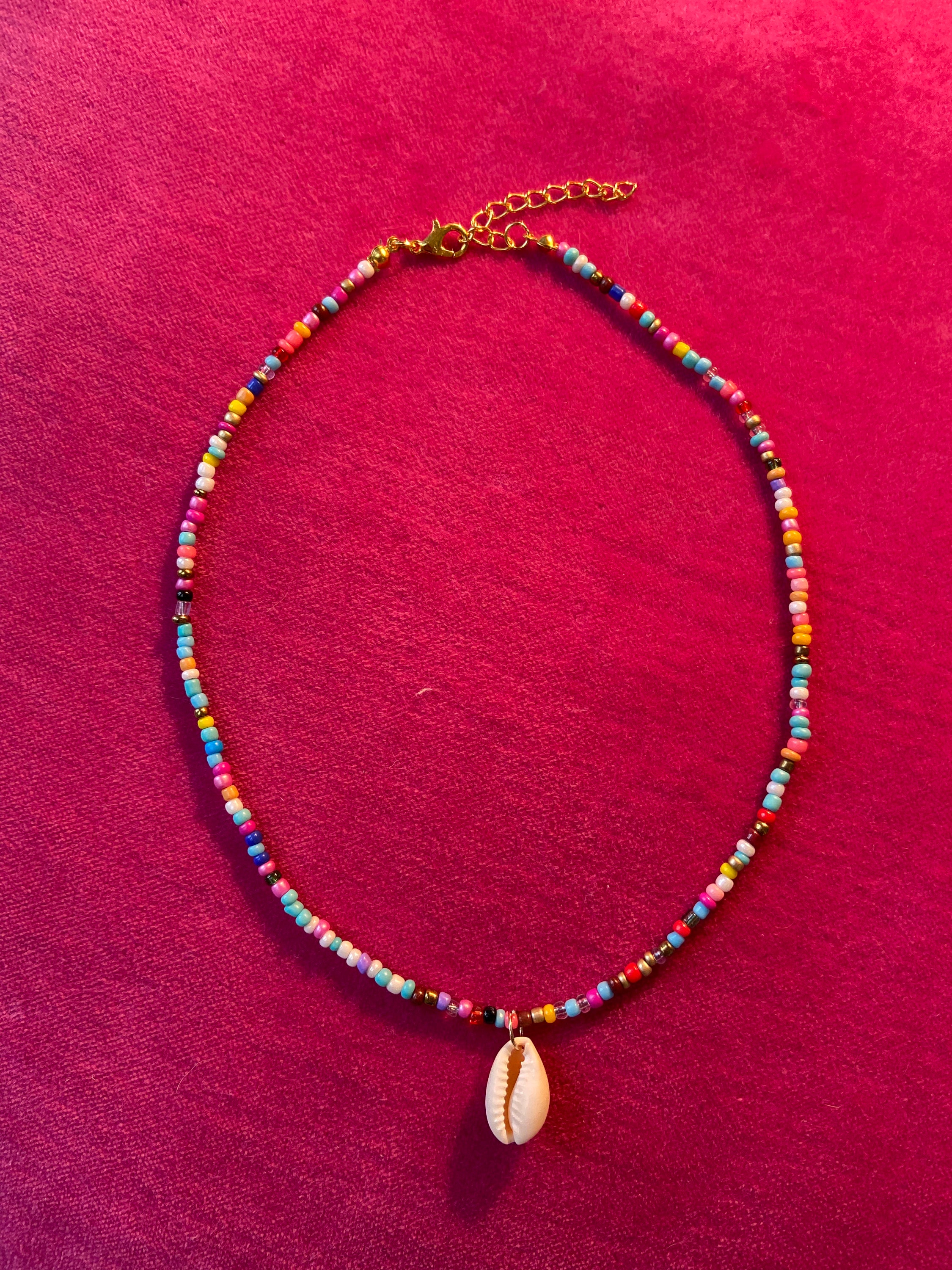 Beaded Necklace With Shell Pendant - Etsy
