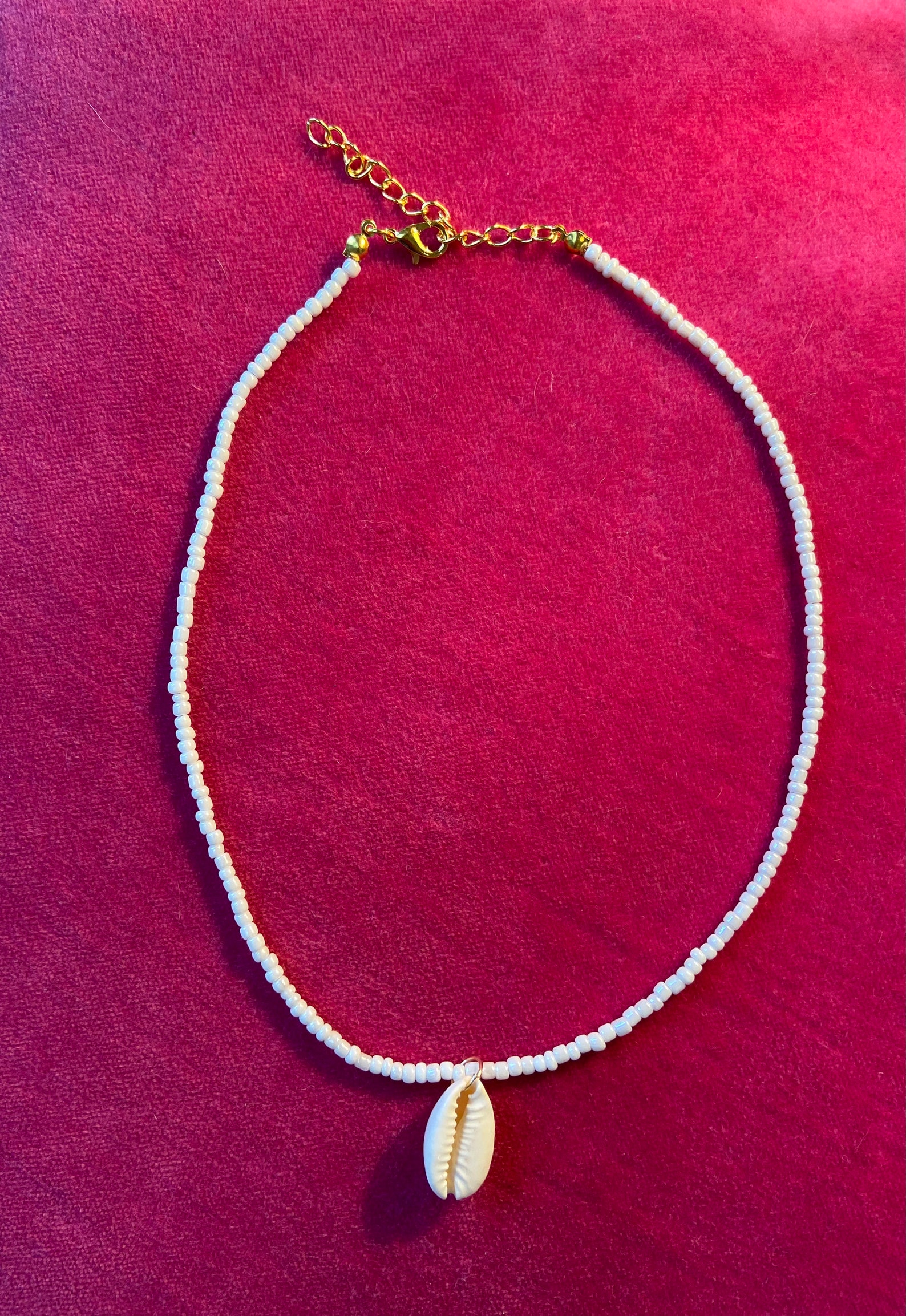 Beaded Necklace With Shell Pendant - Etsy