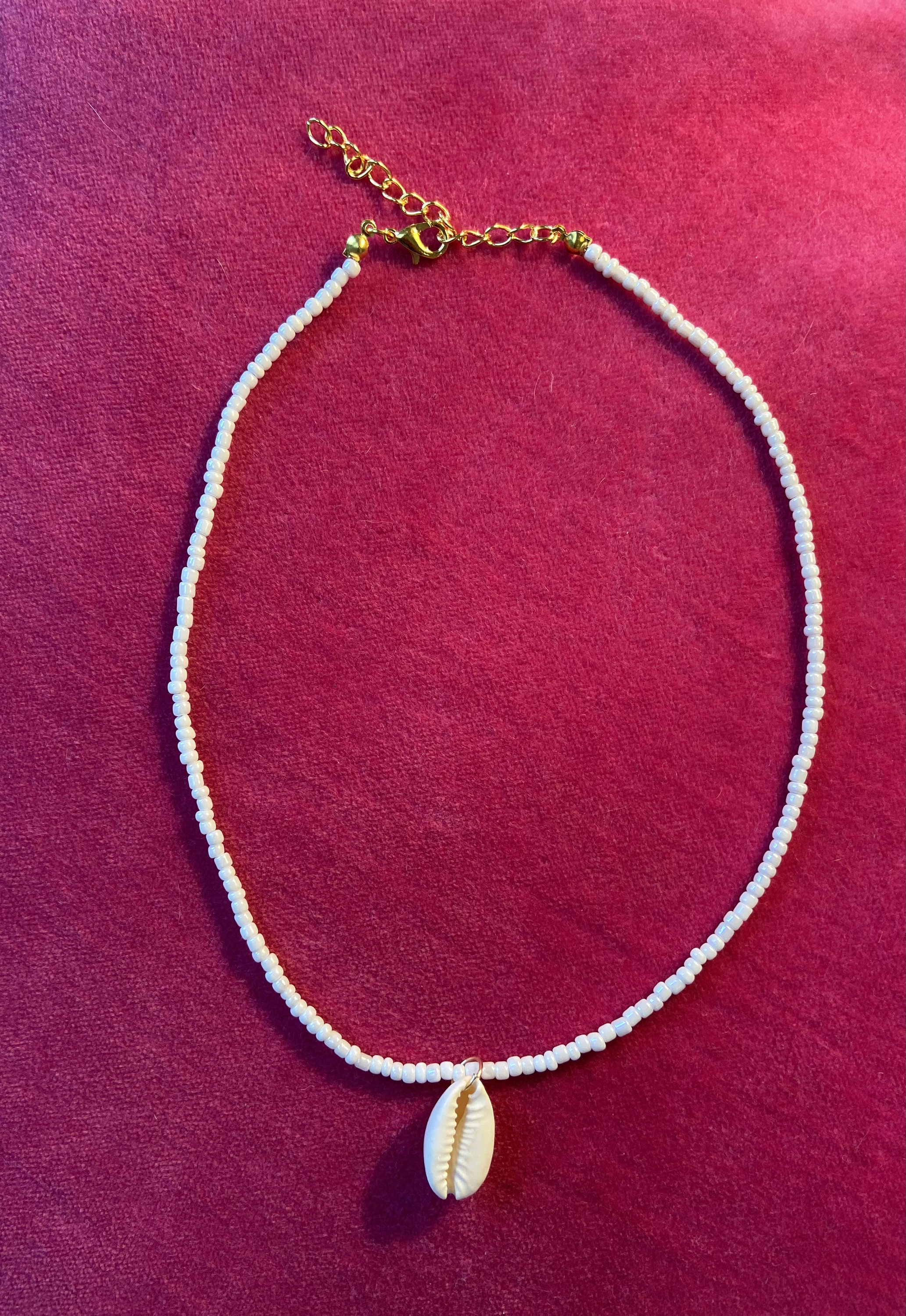 Beaded Necklace With Shell Pendant - Etsy