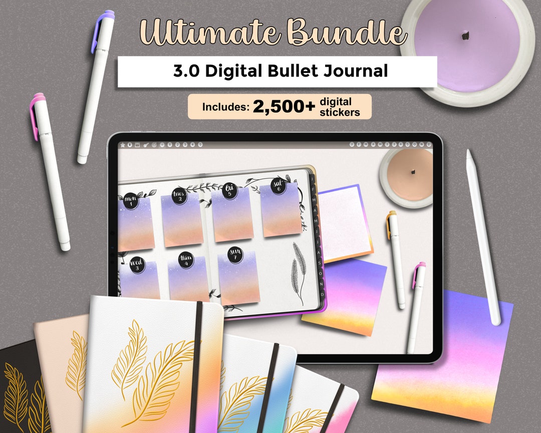 Digital Bullett Journal, Digital Bullet Journal Bundle, Goodnotes ...