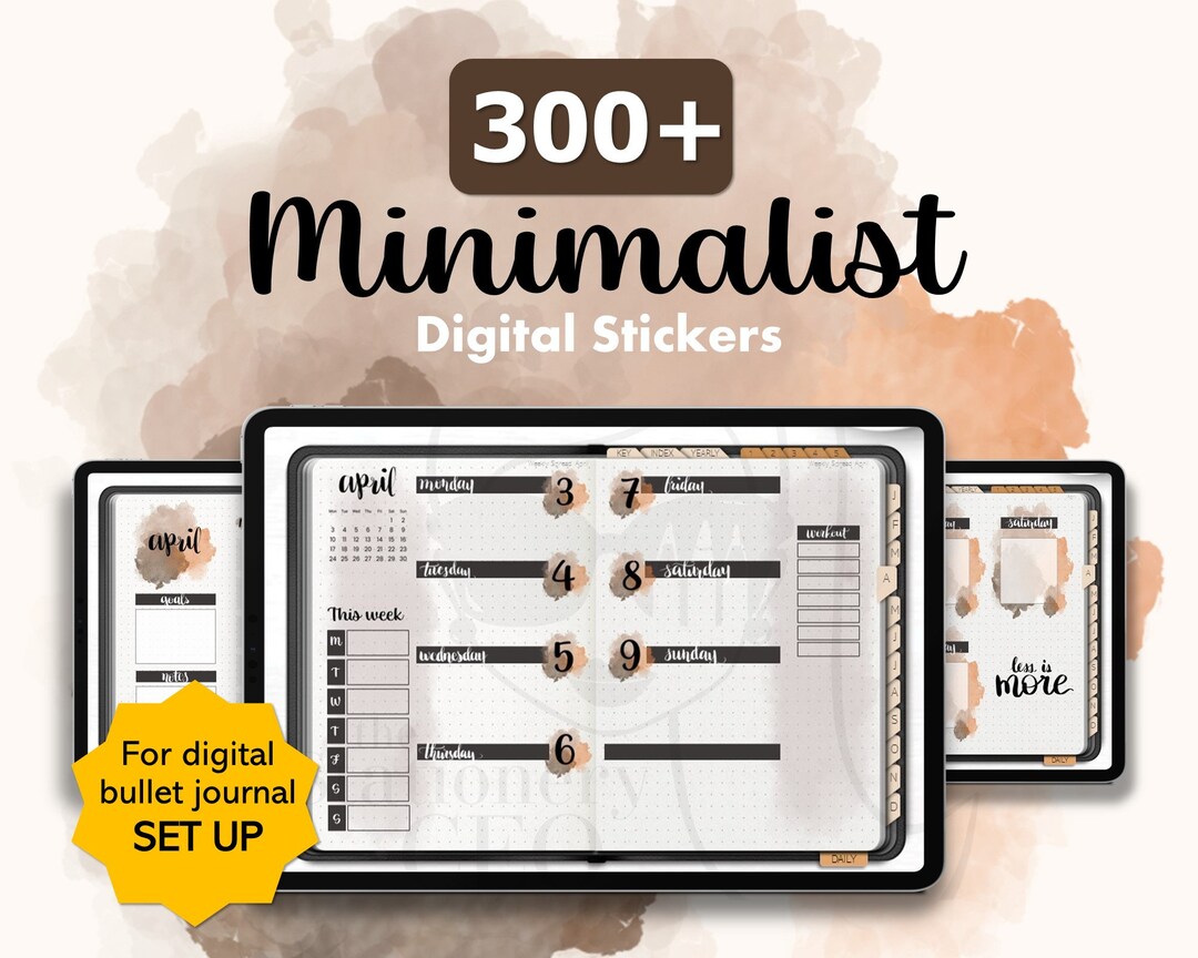 Digital Stickers, Minimalist Aesthetic, Neutral Digital Stickers ...