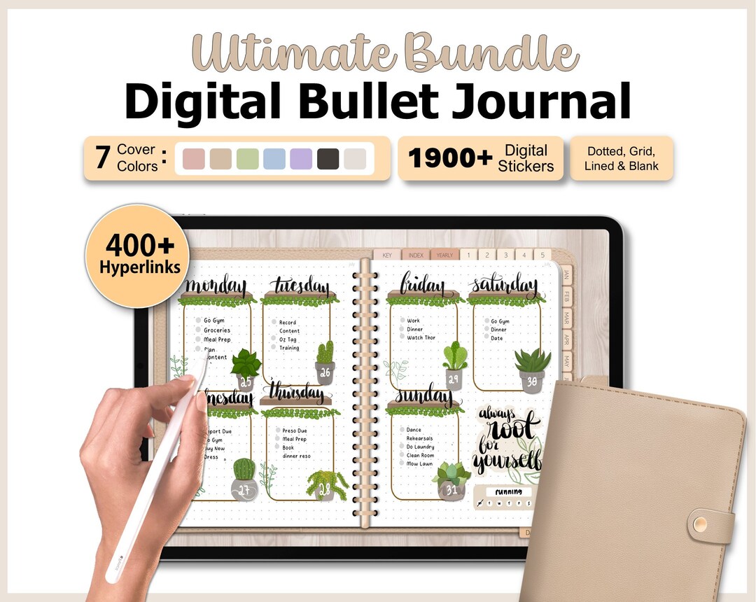 Digital Bullet Journal, Undated Digital Planner, Goodnotes Planner ...