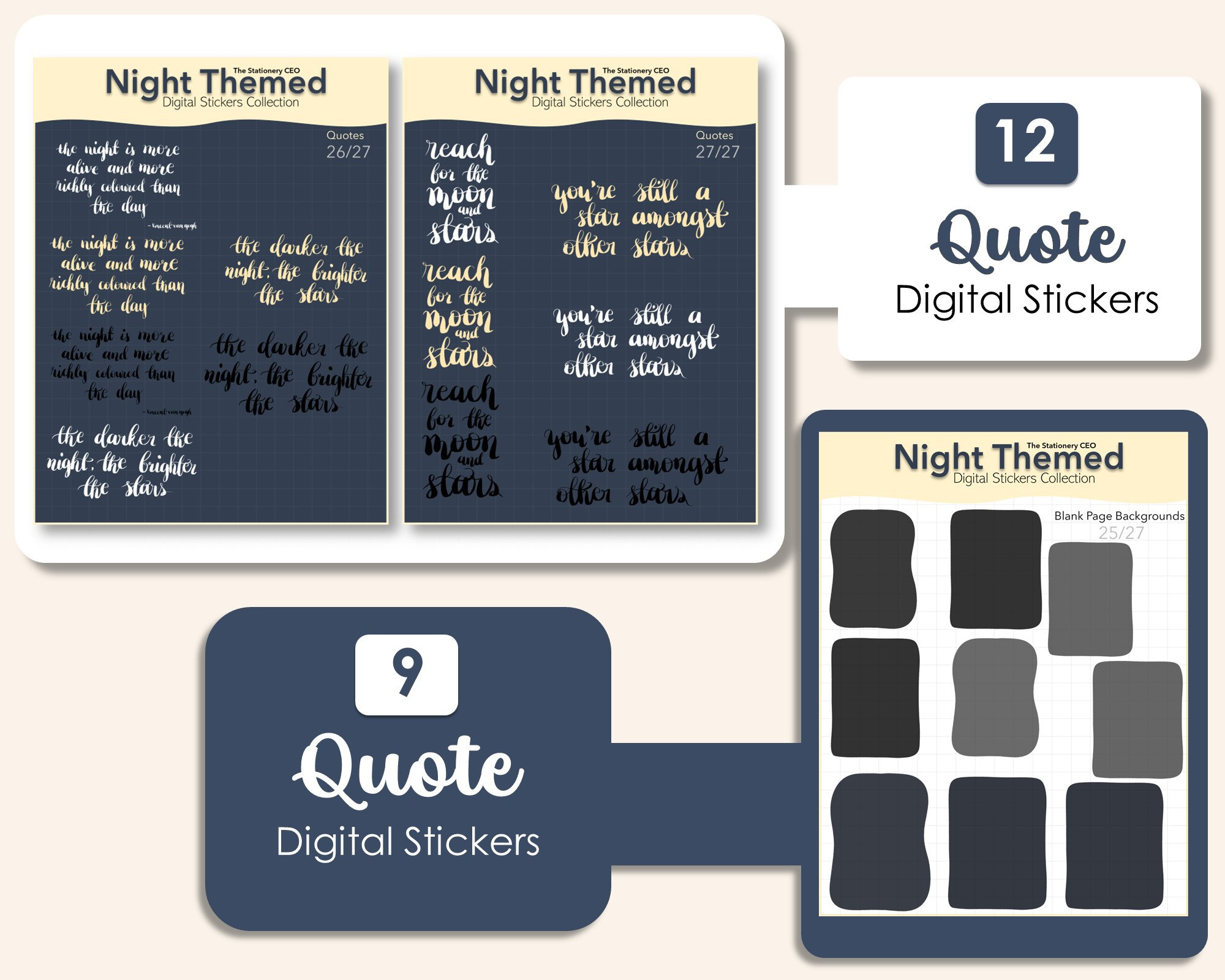 Moon Phase Stickers Night Sky Stickers Digital Stickers - Etsy