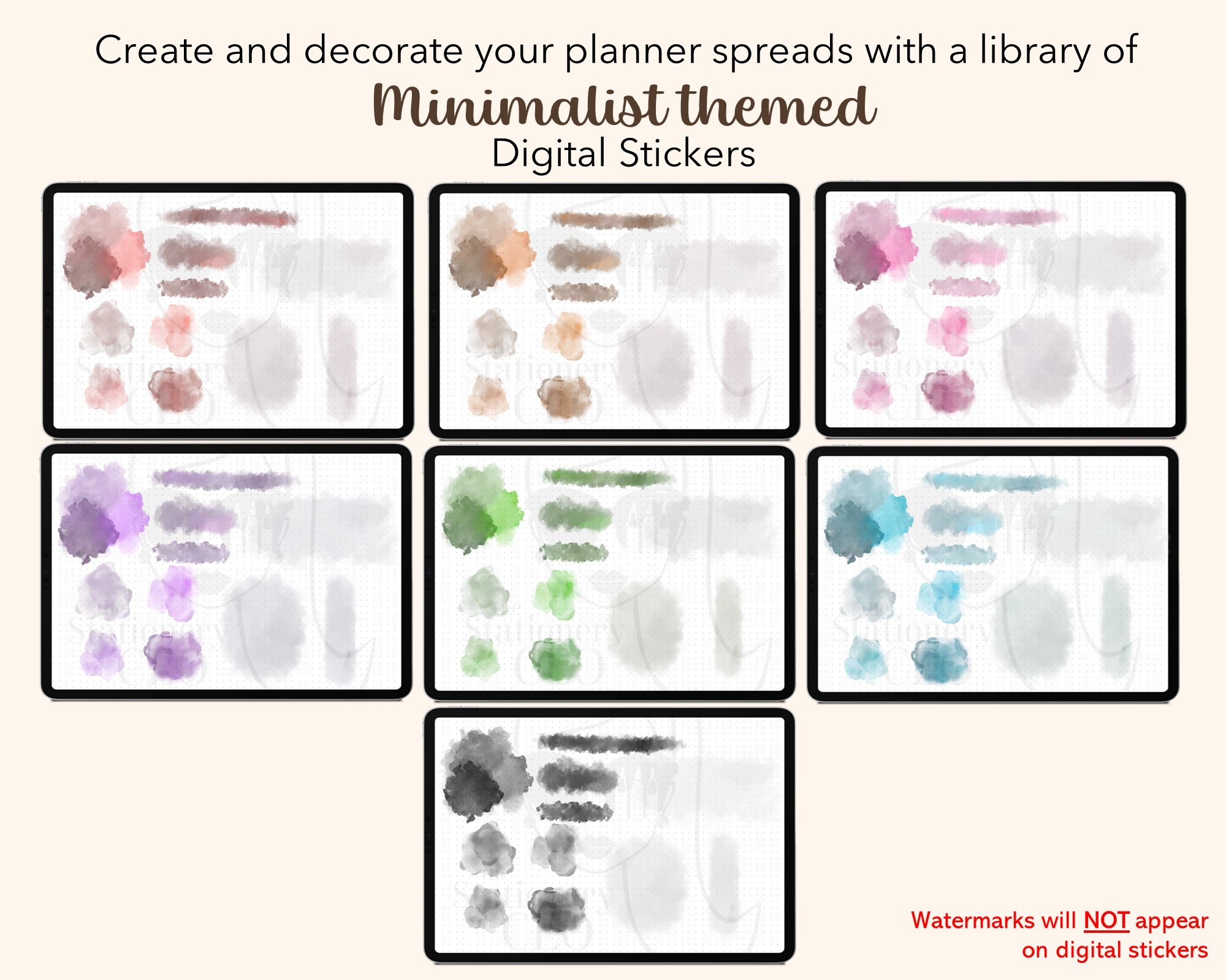 Digital Stickers, Minimalist Aesthetic, Neutral Digital Stickers ...