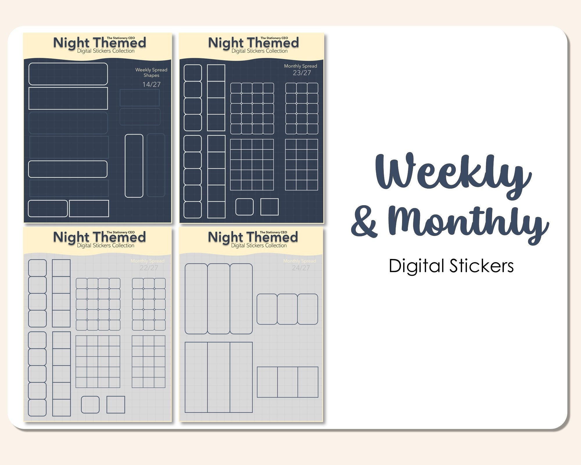 Moon Phase Stickers Night Sky Stickers Digital Stickers - Etsy