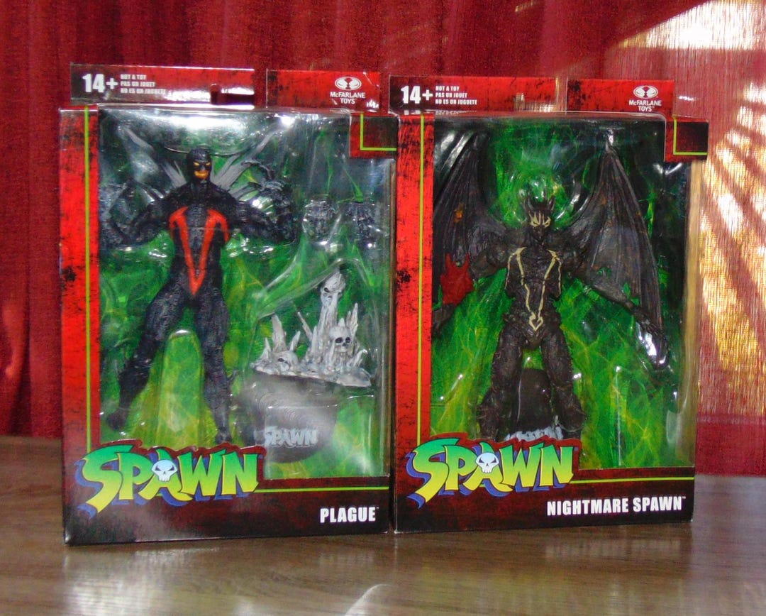 Mcfarlane Toys Classic 90s SPAWN Demon Variant Set Series, Plague and Nightmare Spawn Action ...