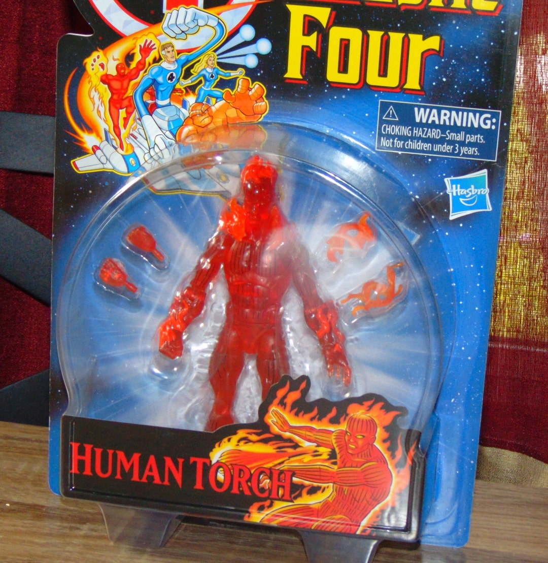 Classic flame On Comics Human Torch Action Figure, Johnny Storm 1990s ...