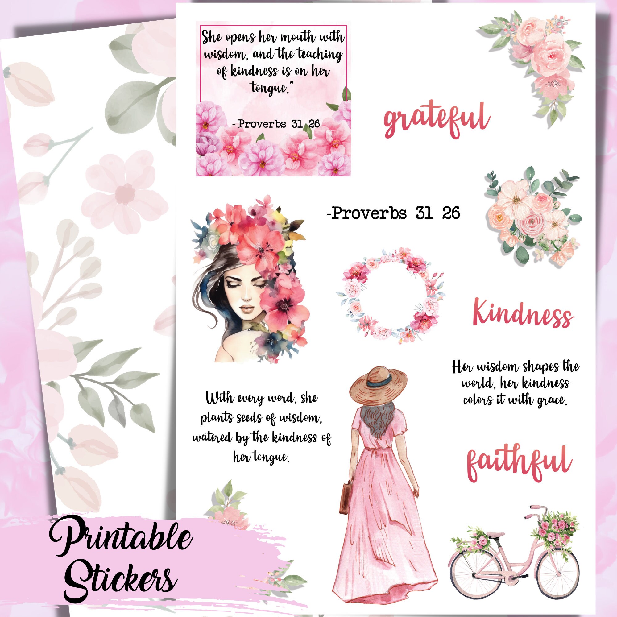 Printable Bible Verse Sticker Proverbs 31:26 'she Opens Her Mouth With ...