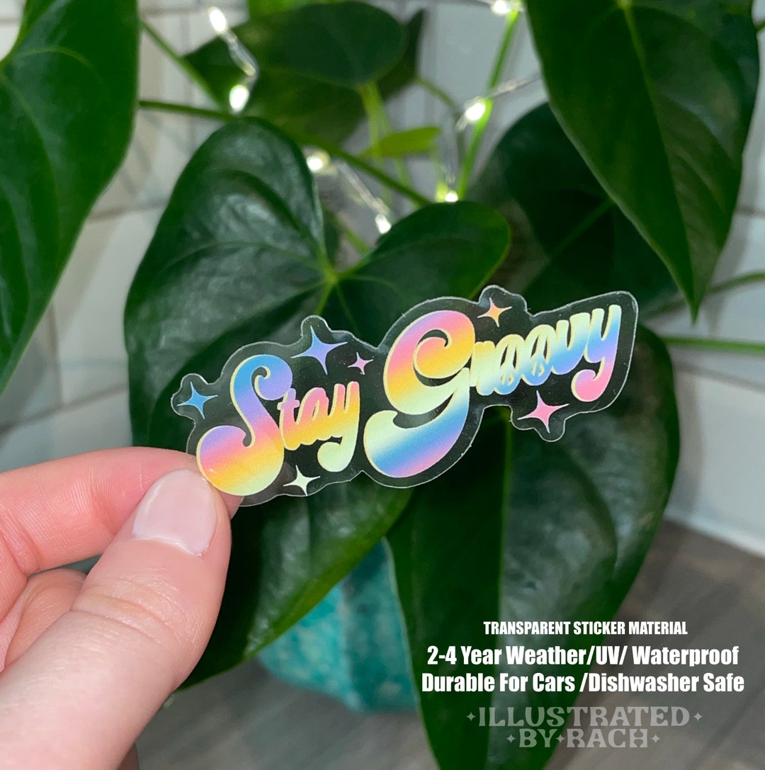 Stay Groovy Transparent Sticker - Etsy