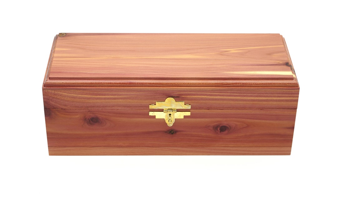 9.5” Cedar Keepsake or Memory Box With Lock and Key/ Medium Cedar Box ...