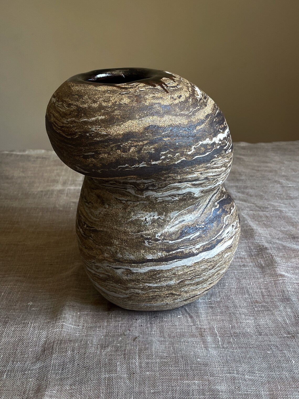 Unique Handmade Ceramic Vase; Combination Clay Vessel - Etsy