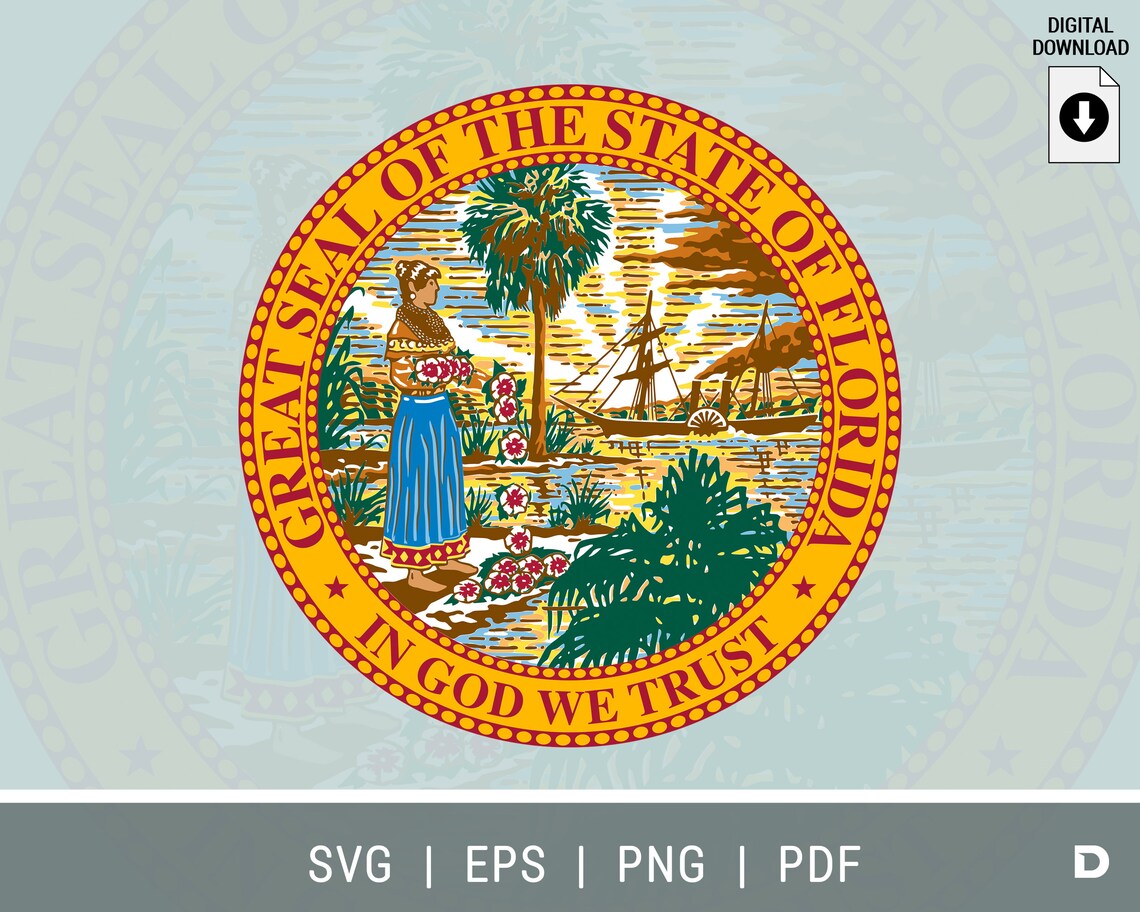 State of Florida Road Seal - Svg, Eps, Png, Pdf | Digital Download - Etsy