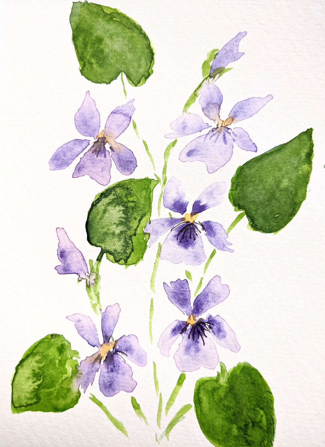 Little Violets Watercolours Handmade Blank Greetings Card - Etsy
