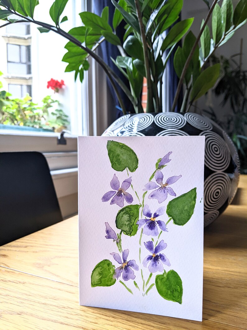 Little Violets Watercolours Handmade Blank Greetings Card - Etsy