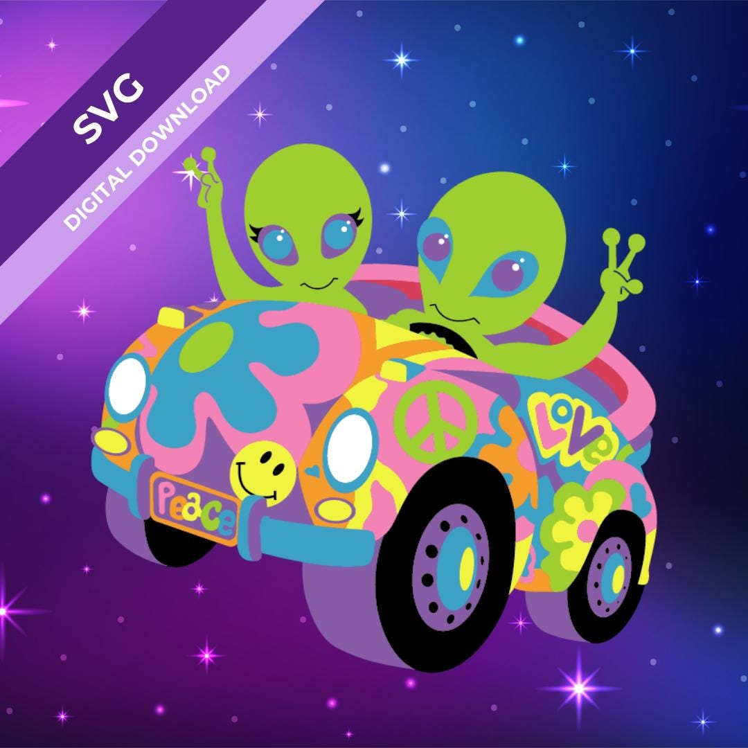 Lisa Frank Inspired Zoomer and Zorbit Aliens Cutting Machine SVG - Etsy