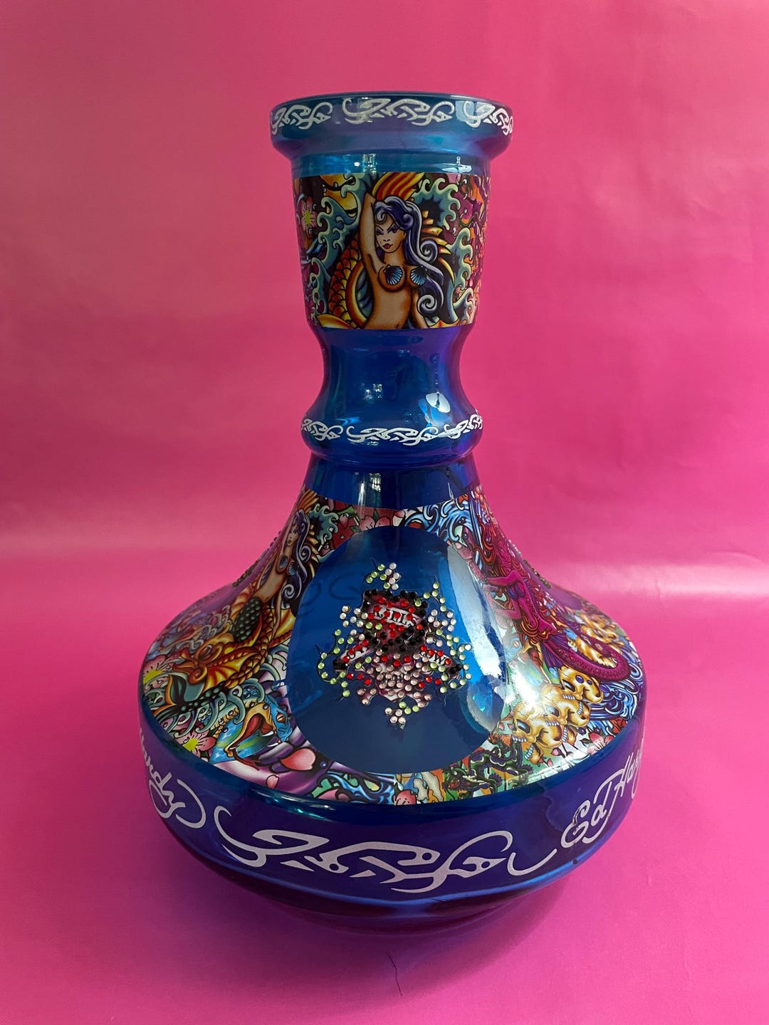 Limited Edition Ed Hardy Hookah Vase – Tattoo Designs & Rhinestones - Etsy