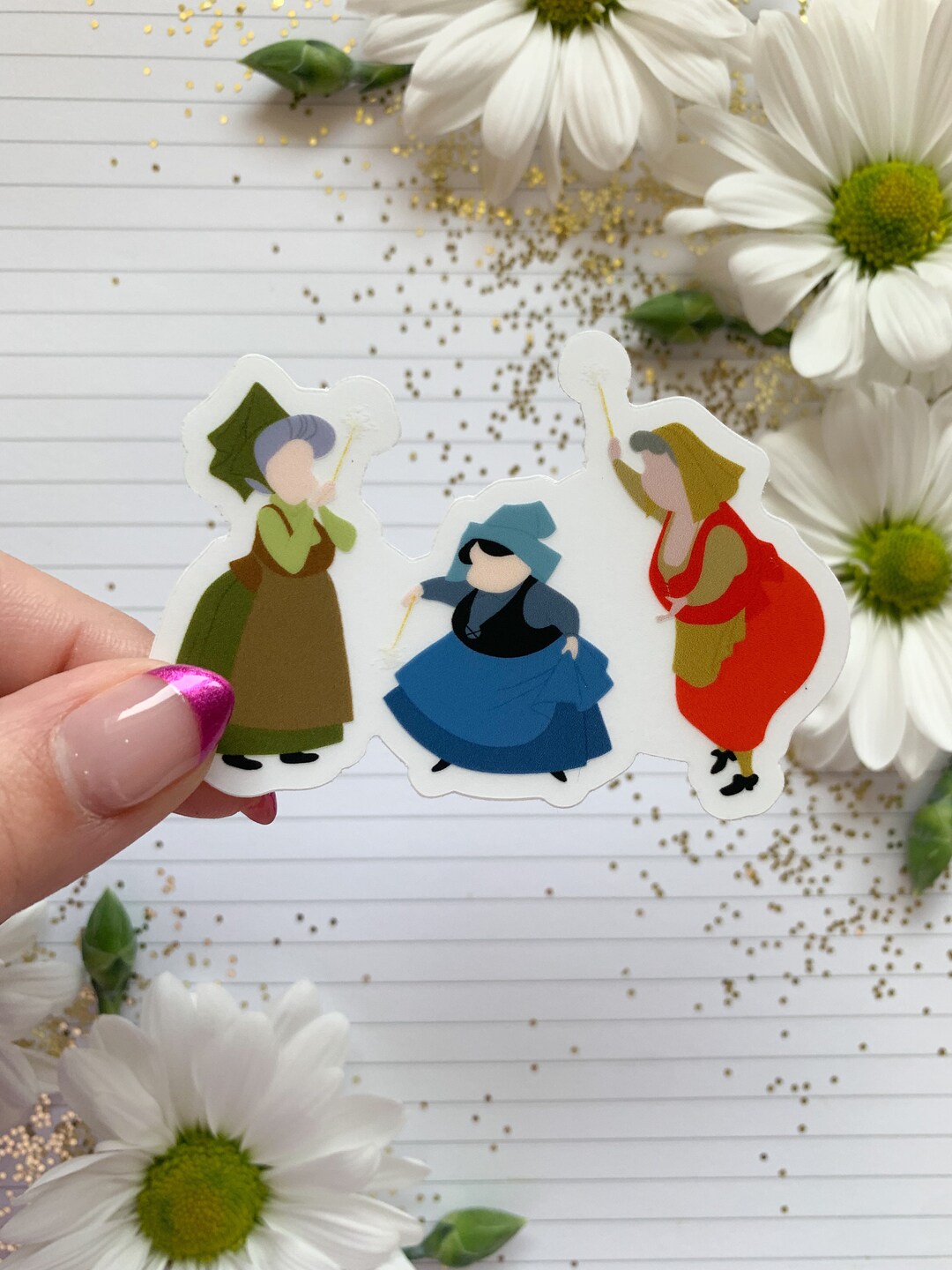 Sleeping Beauty Fairies Sticker, Flora, Fauna, and Merryweather Sticker ...