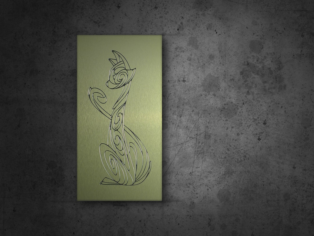 Engrave Cat on Brushed Aluminium Frame | Frameless | Unique Frame ...
