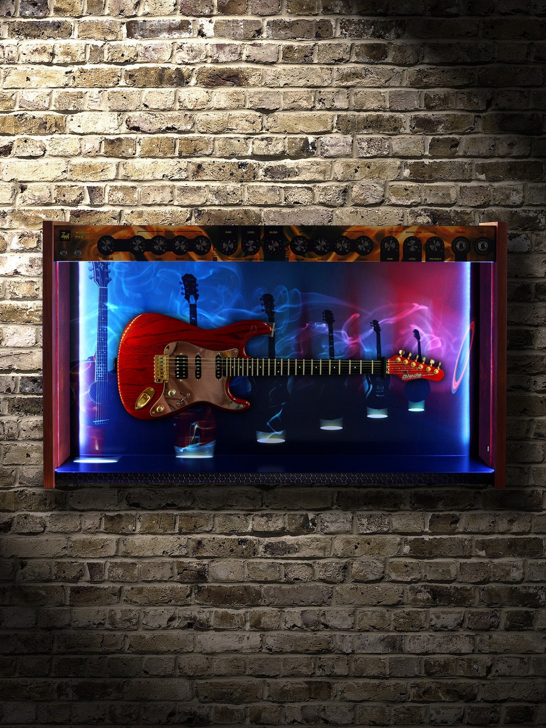 Guitar Display Case "amp" | Guitar Cabinet | Guitar Hanger | RGB LED ...